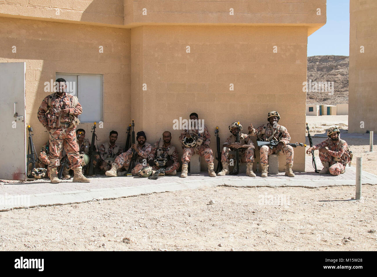 Soldiers from the Frontier Force Battalion, 11th Omani Brigade, Royal ...