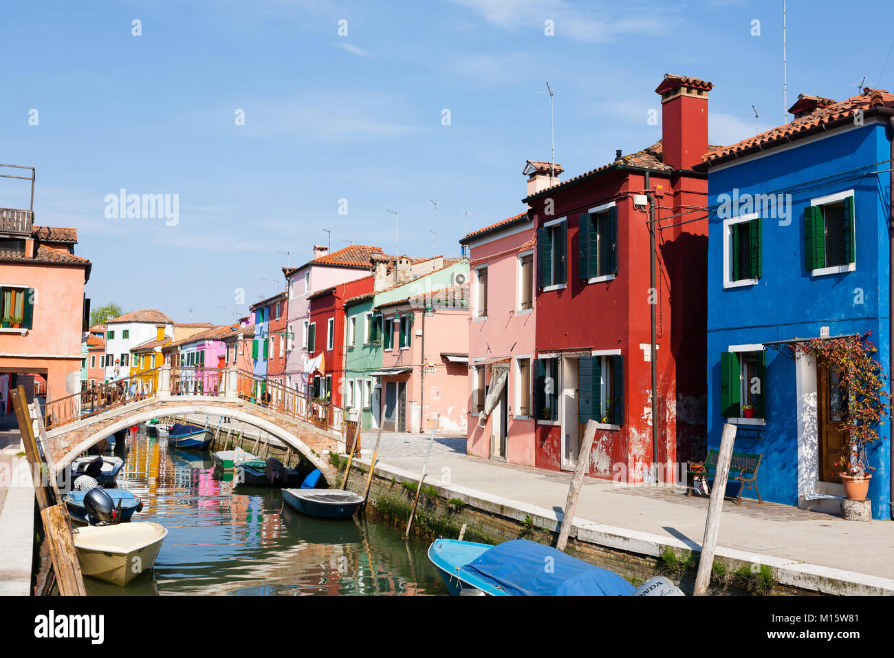 Colored houses view. Burano island, Venice. Traditional italian landscape Stock Photo - Alamy