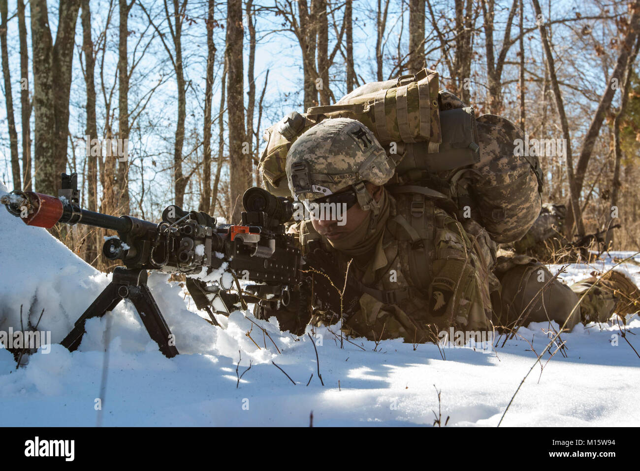 An infantrymen with C. Company, 1st Battalion, 187th Infantry Regiment ...