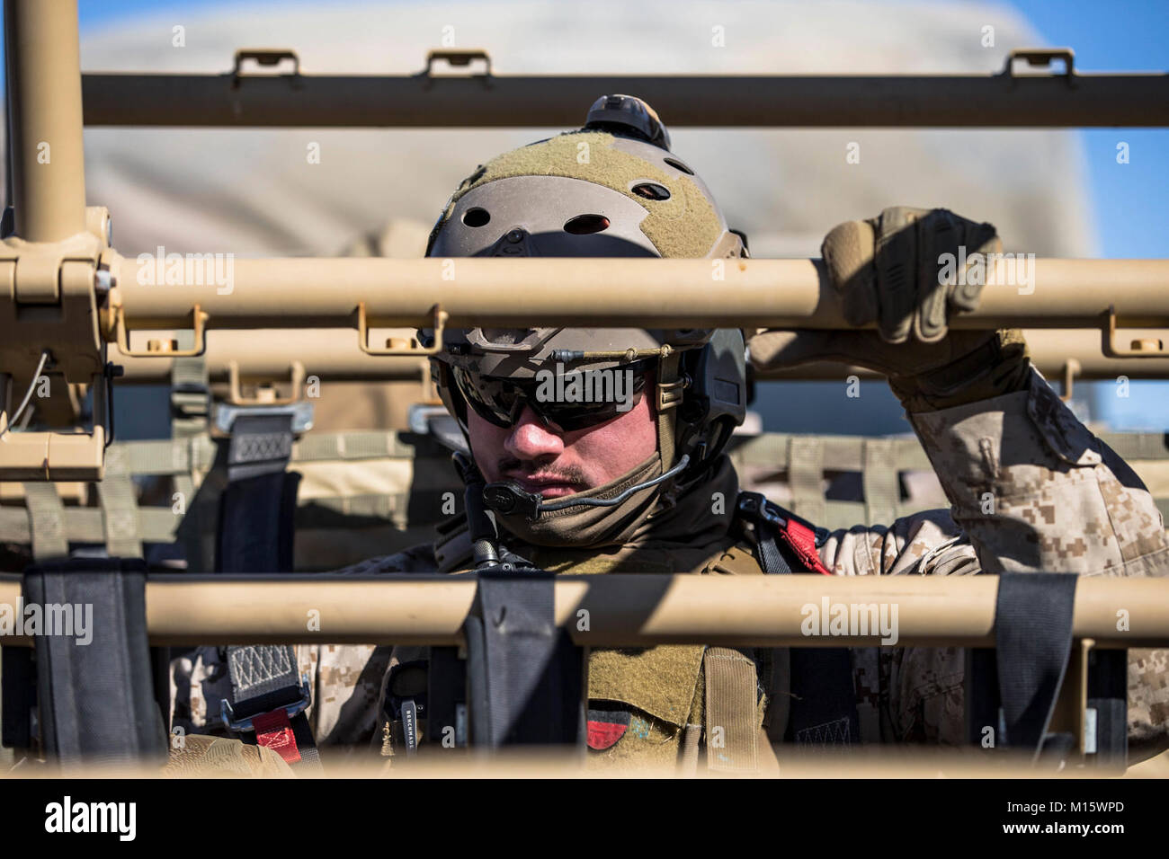 A Marine with 3rd Reconnaissance Battalion, 3rd Marine Division, 3rd ...