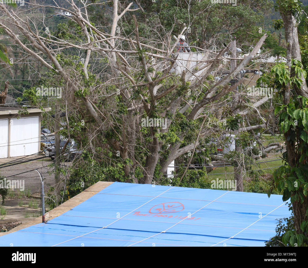 A power worker with the U.S. Army Corps of Engineers (USACE) contractor ...