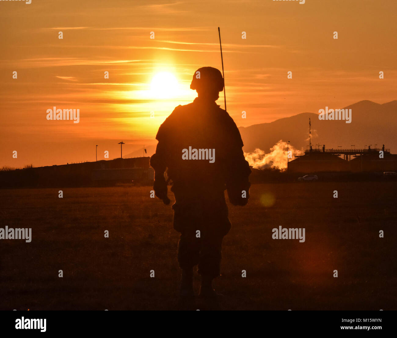Soldiers set out on night operations as the sun sets on paratroopers ...