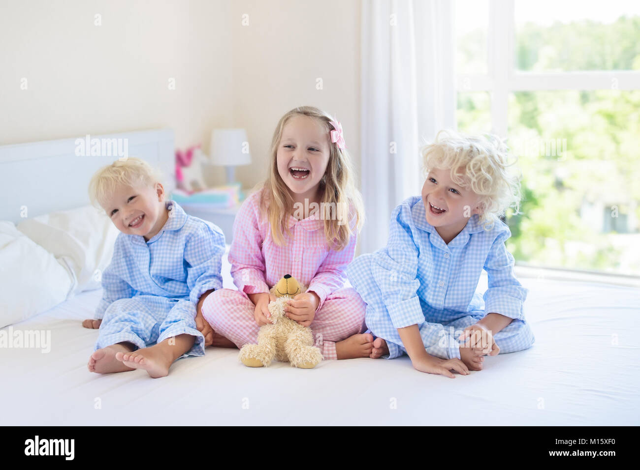 Kids Playing In Pajamas