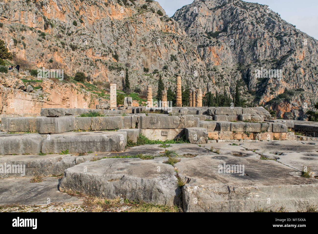 Apollo Temple in Delphi, an archaeological site in Greece, at the Mount ...