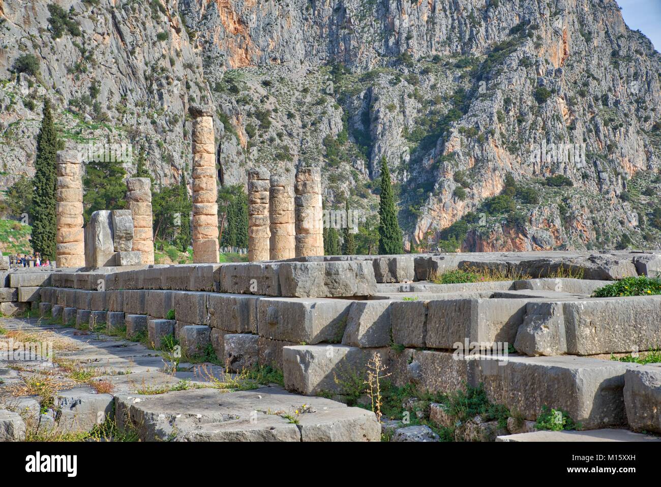 Apollo Temple in Delphi, an archaeological site in Greece, at the Mount ...