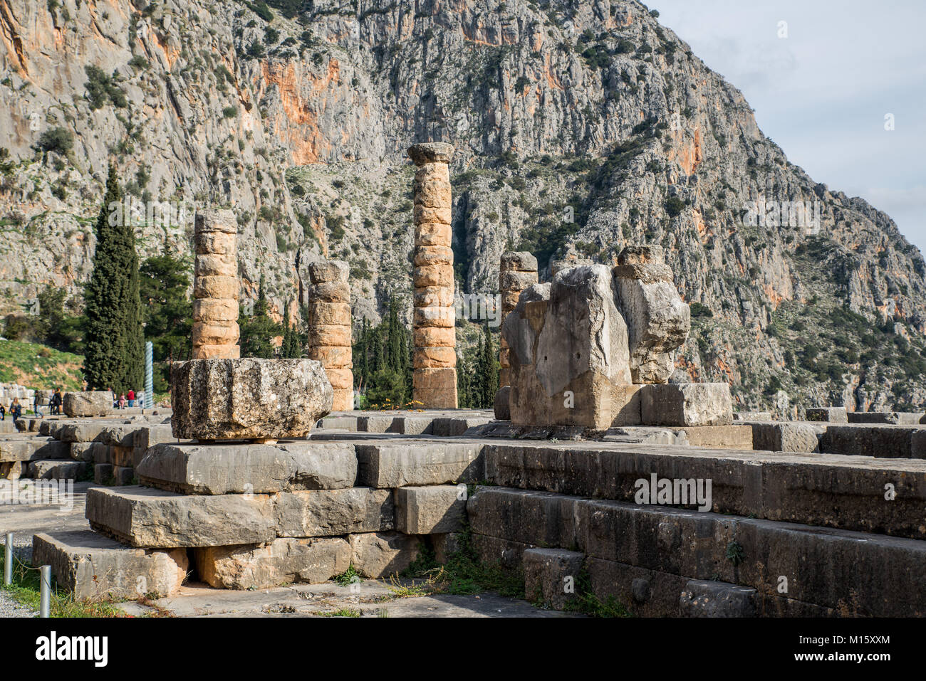 Apollo Temple in Delphi, an archaeological site in Greece, at the Mount ...