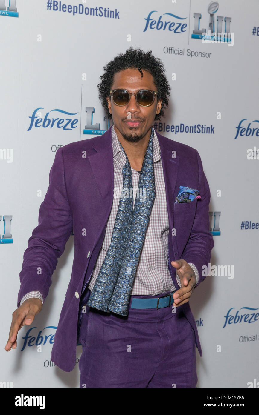 New York, NY - January 25, 2018: Nick Cannon wearing Ralph Lauren suit ...