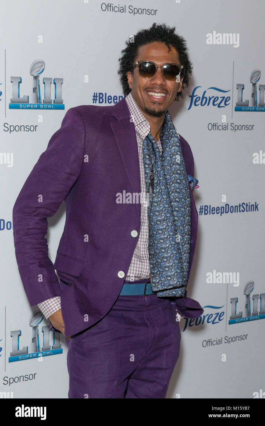 New York, NY - January 25, 2018: Nick Cannon wearing Ralph Lauren suit ...