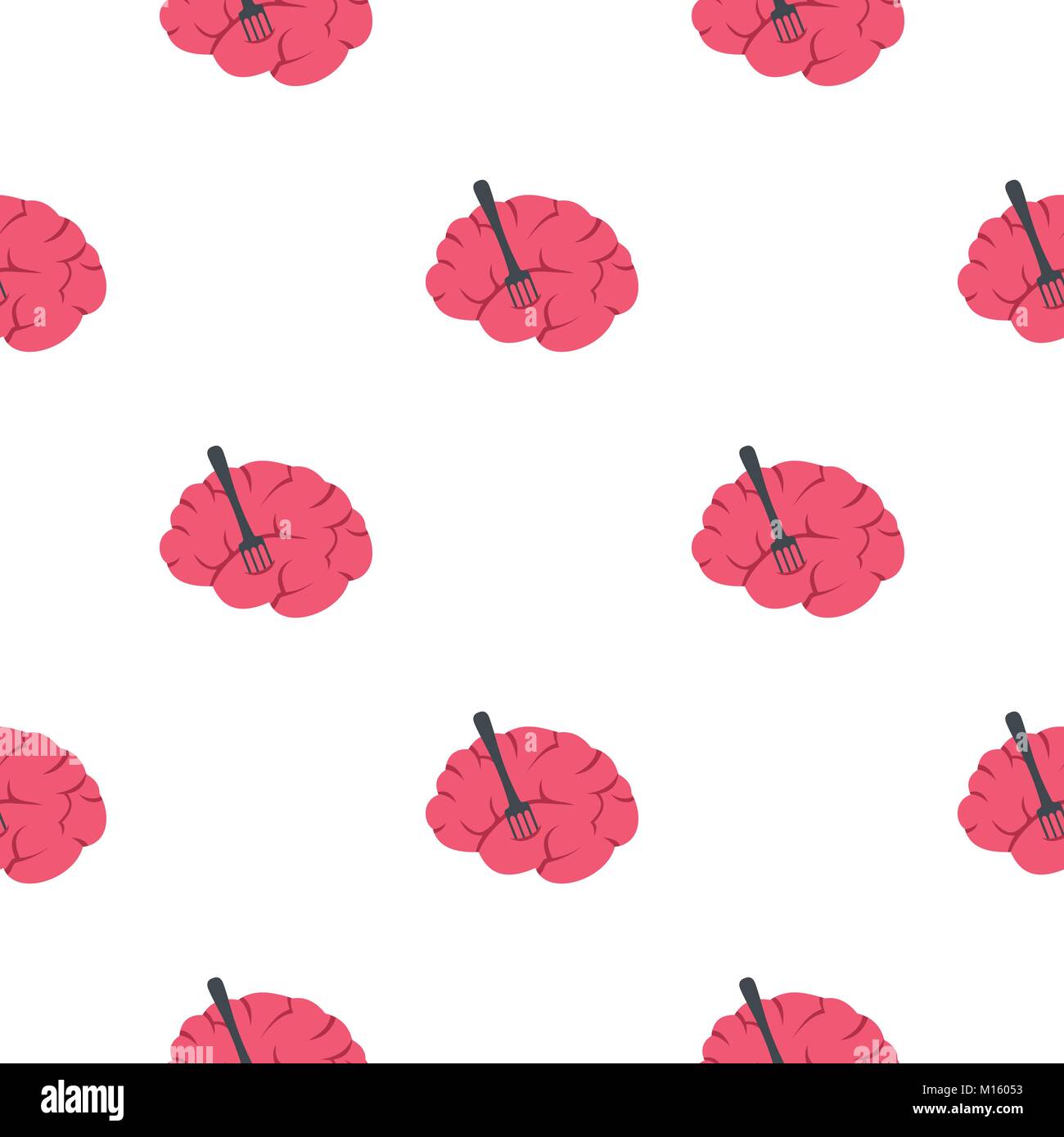 Pink brain with fork pattern seamless Stock Vector Image & Art - Alamy