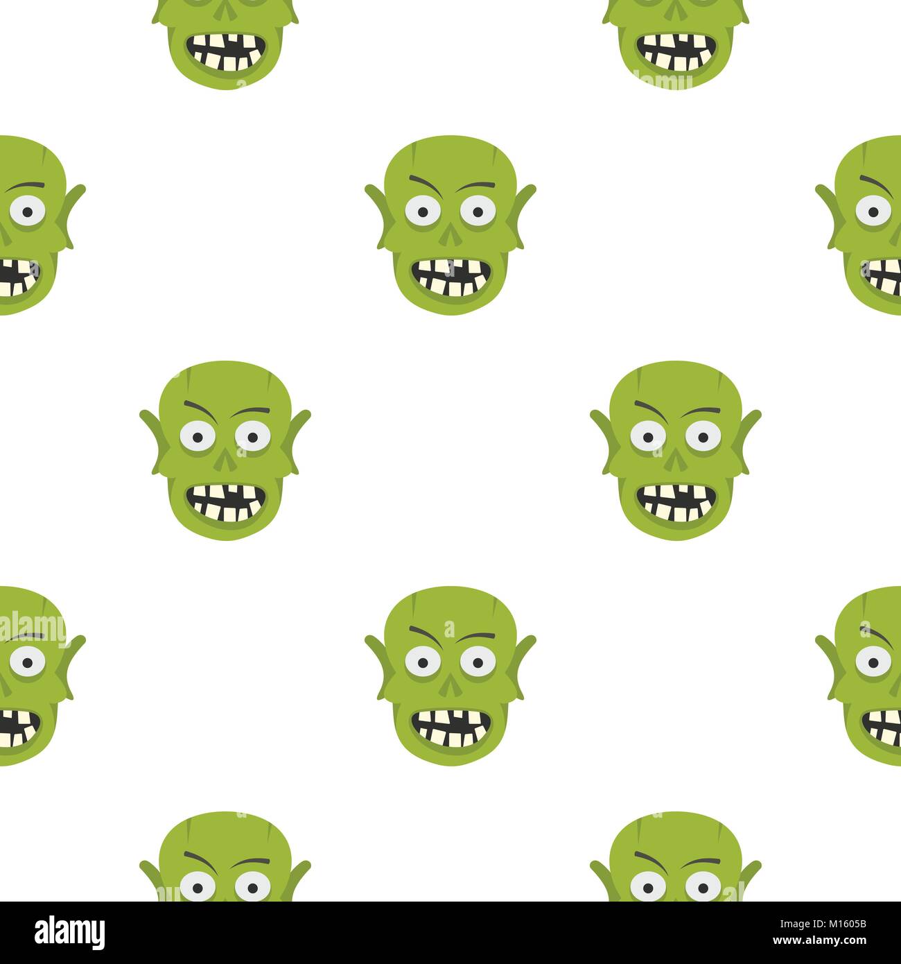 Green zombie head pattern seamless Stock Vector Image & Art - Alamy