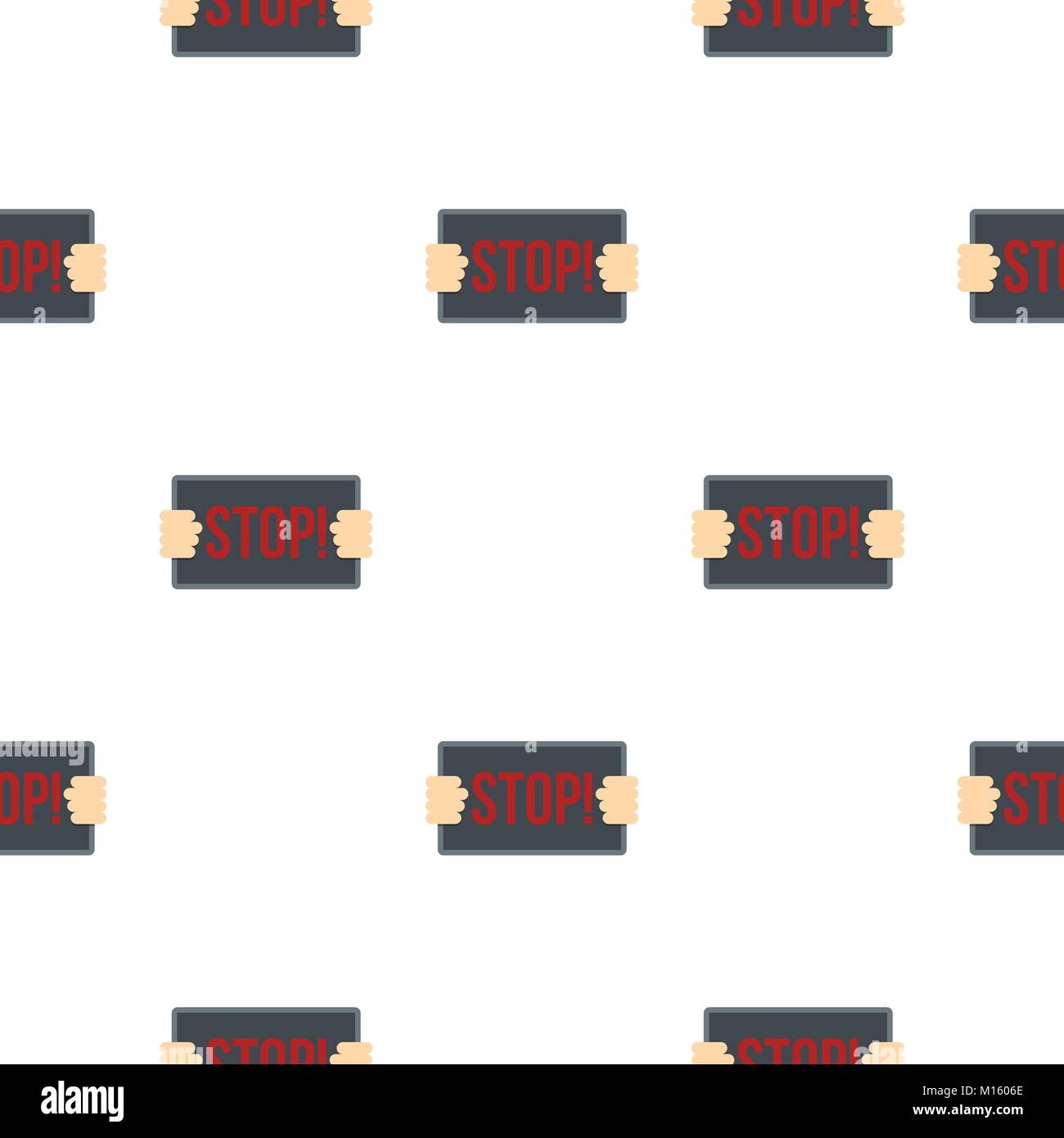 Hands holding stop placard pattern seamless Stock Vector Image & Art ...