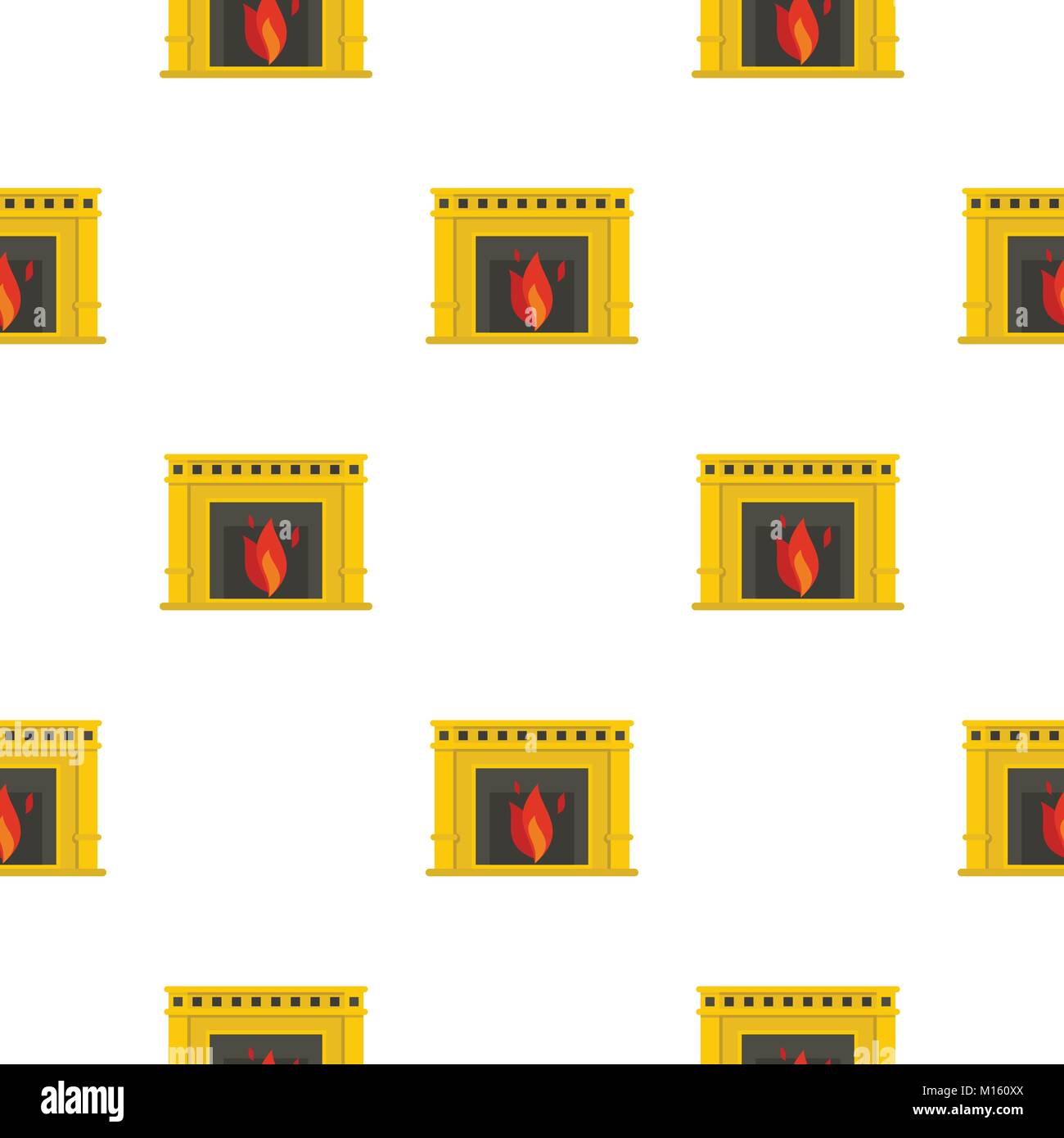 Fireplace with fire burning pattern seamless Stock Vector Image & Art ...