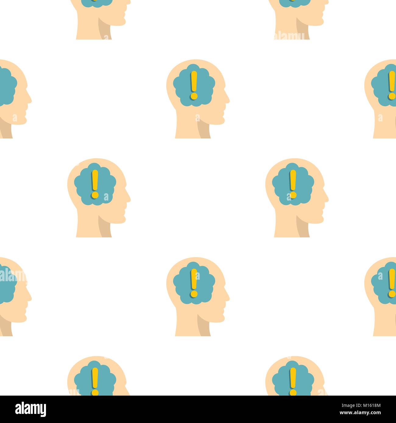 Exclamation mark inside human head pattern Stock Vector Image & Art - Alamy