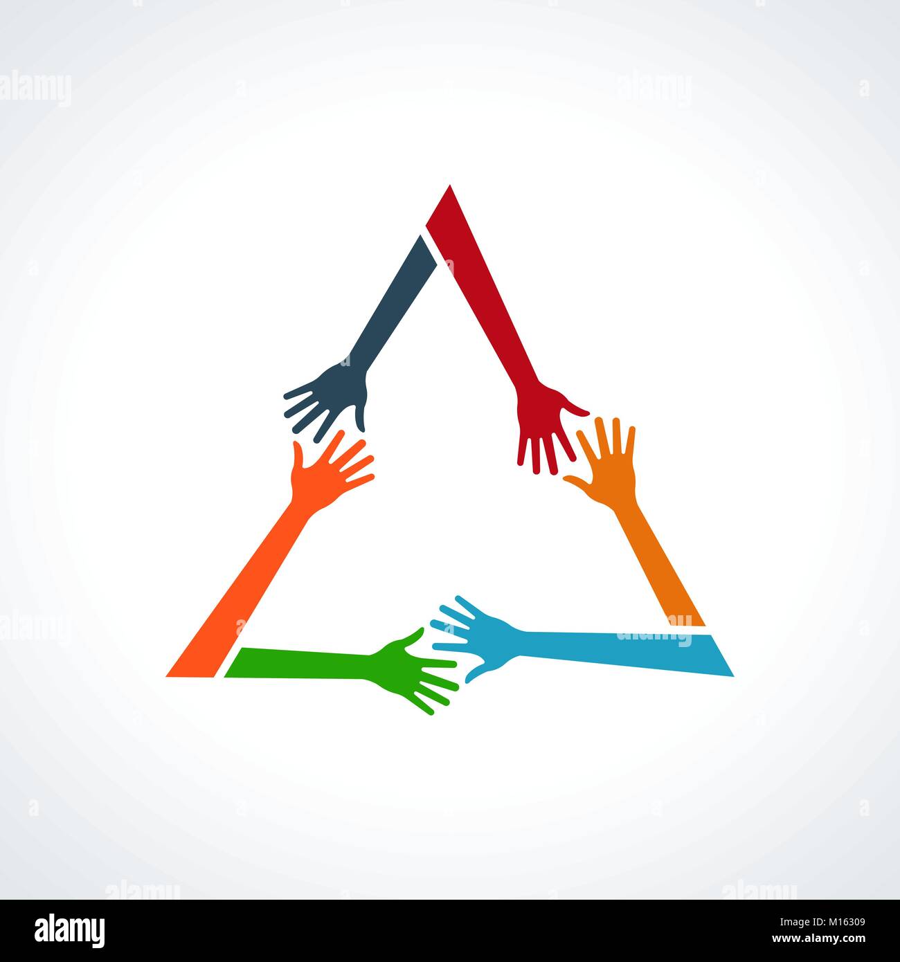 Group holding hands in a circle Stock Vector Images - Alamy