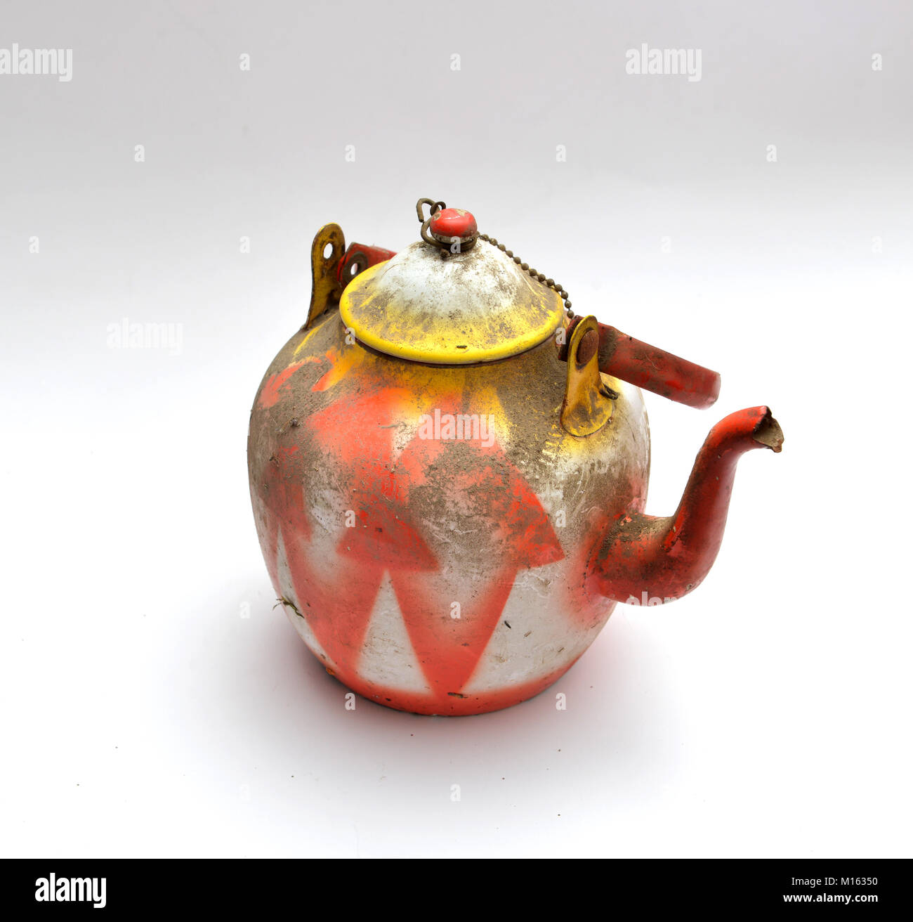 colorful vintage dirty and dusty teapot,image of a Stock Photo - Alamy
