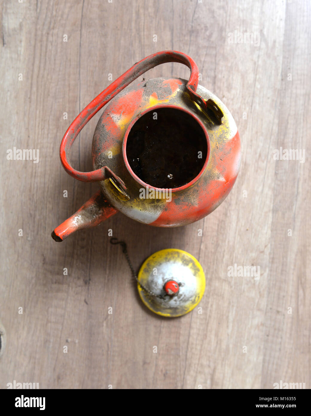 colorful vintage dirty and dusty teapot,image of a Stock Photo - Alamy