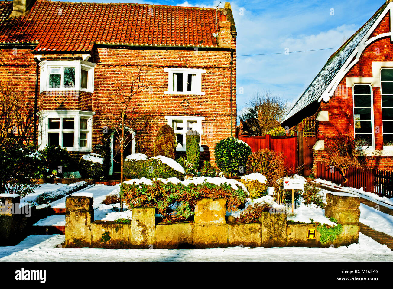 Manor House in the snow, Hartburn Village, Hartburn, Stockton on Tees ...