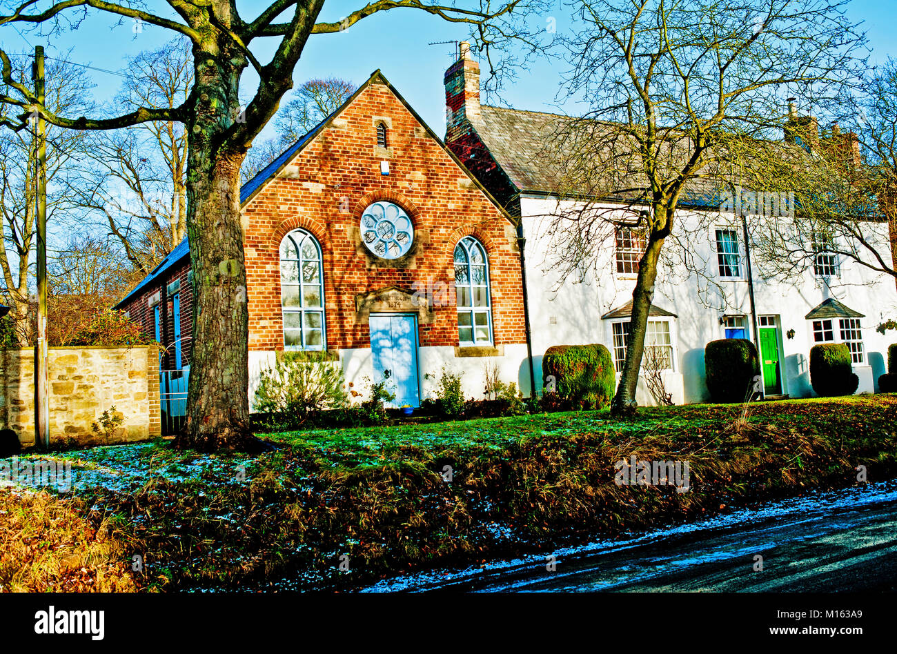 Methodist Chapel and Cottages, Shincliffe village, County Durham Stock ...