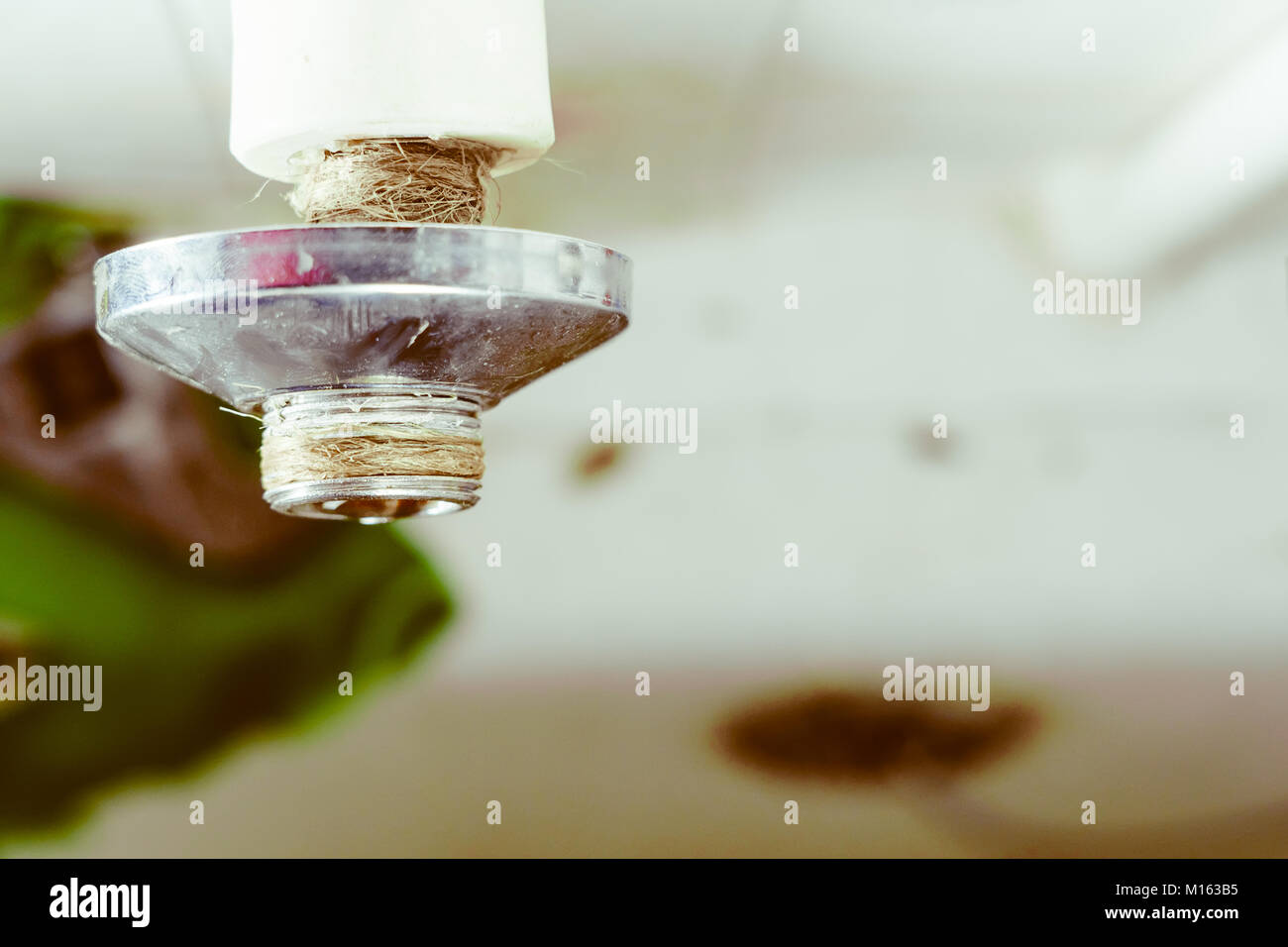 bathroom open pipe before installing the faucet Stock Photo - Alamy