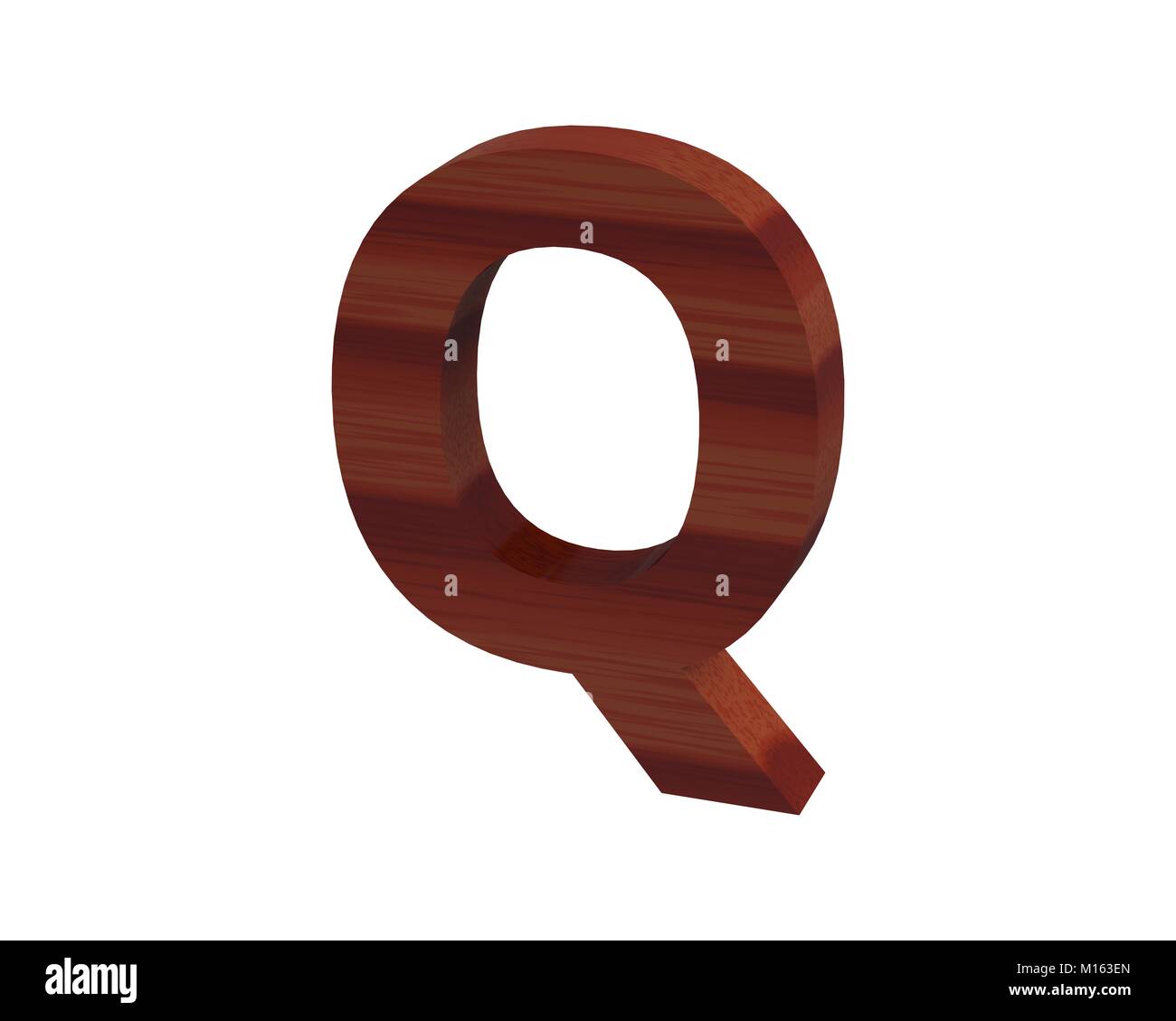 Font Polished rosewood capital Q Stock Photo - Alamy