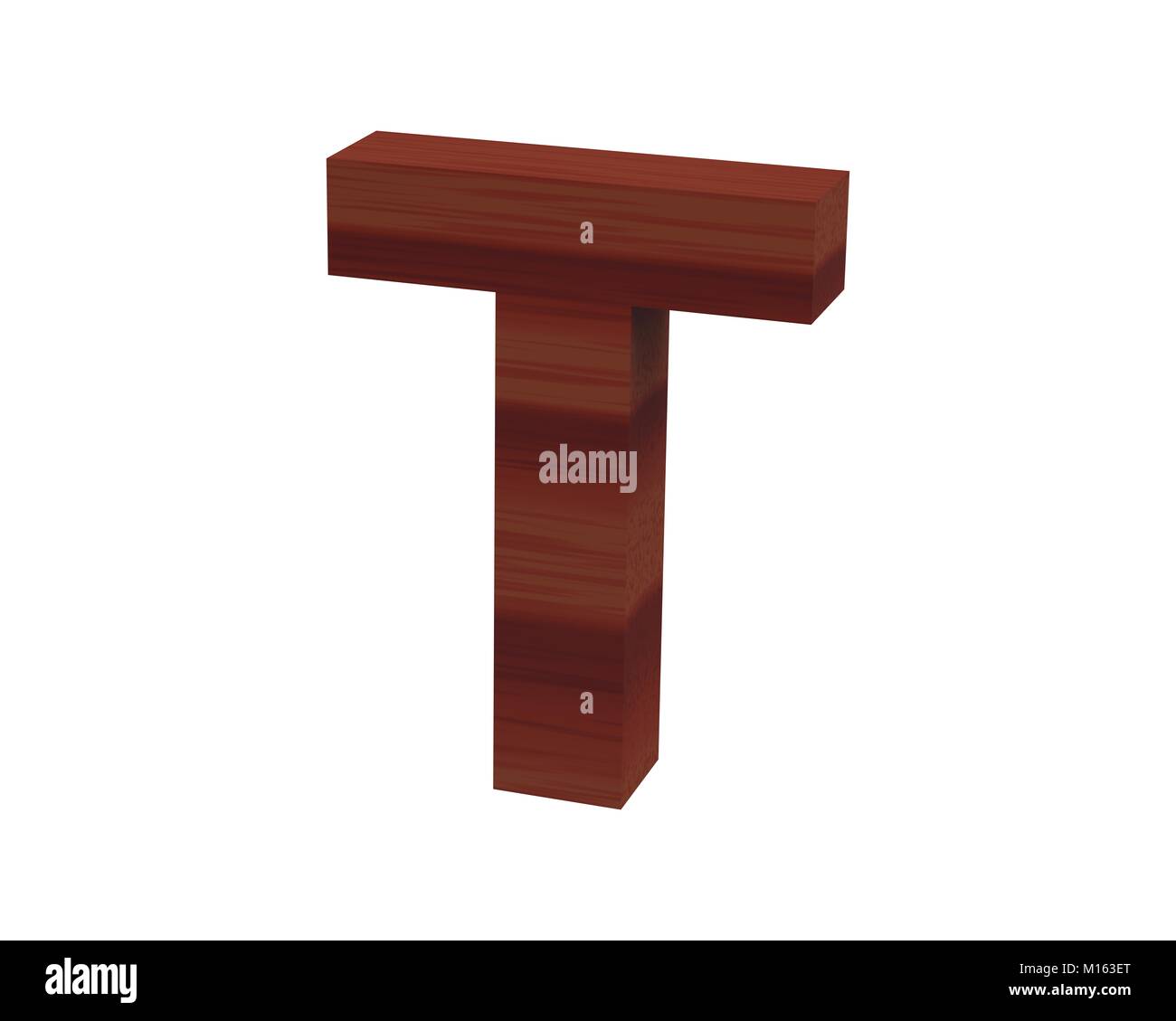 Font Polished rosewood capital T Stock Photo - Alamy
