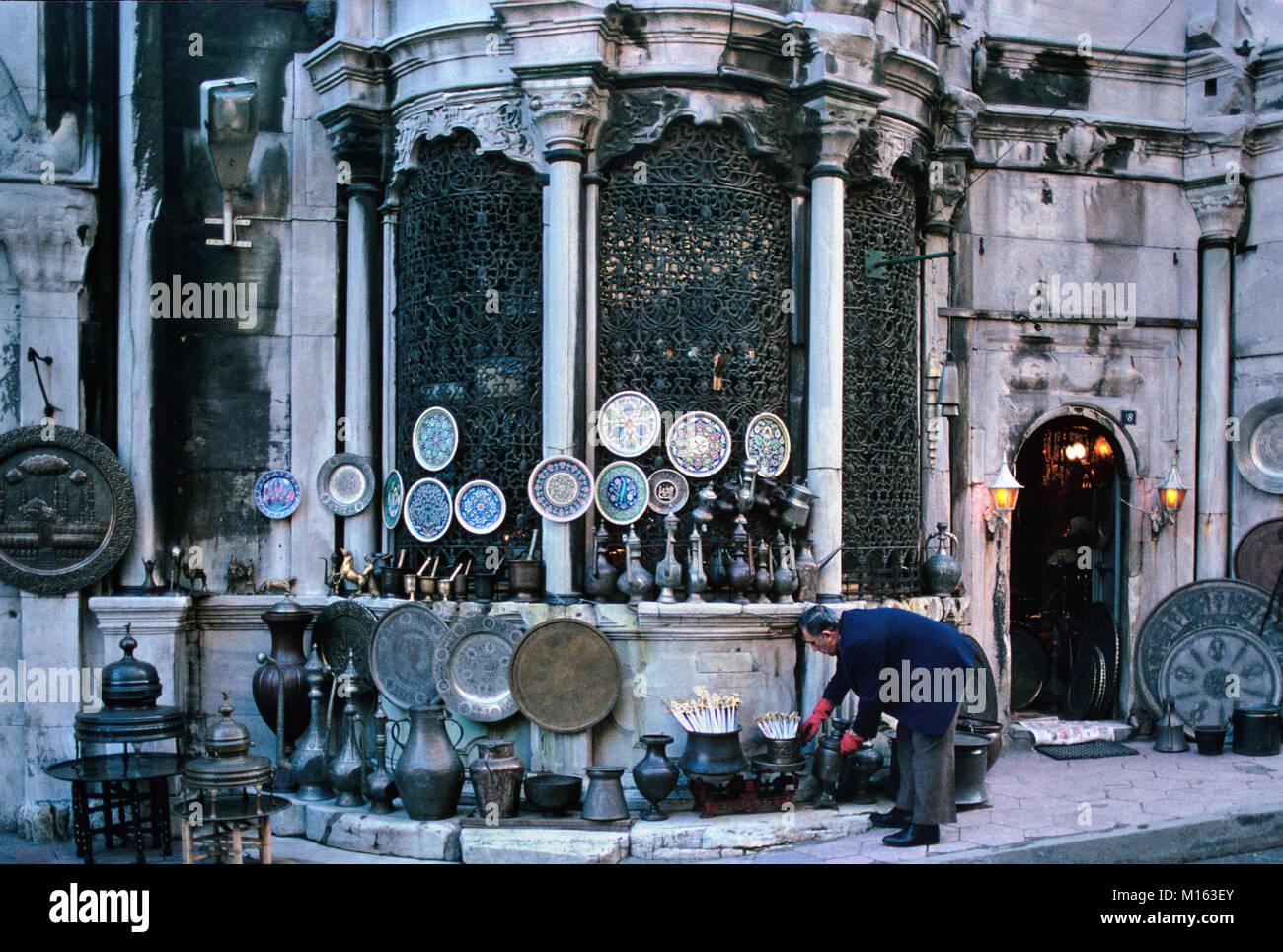 Market Stall or Shop Keeper Outside the Covered Bazaar or Grand Bazaar ...