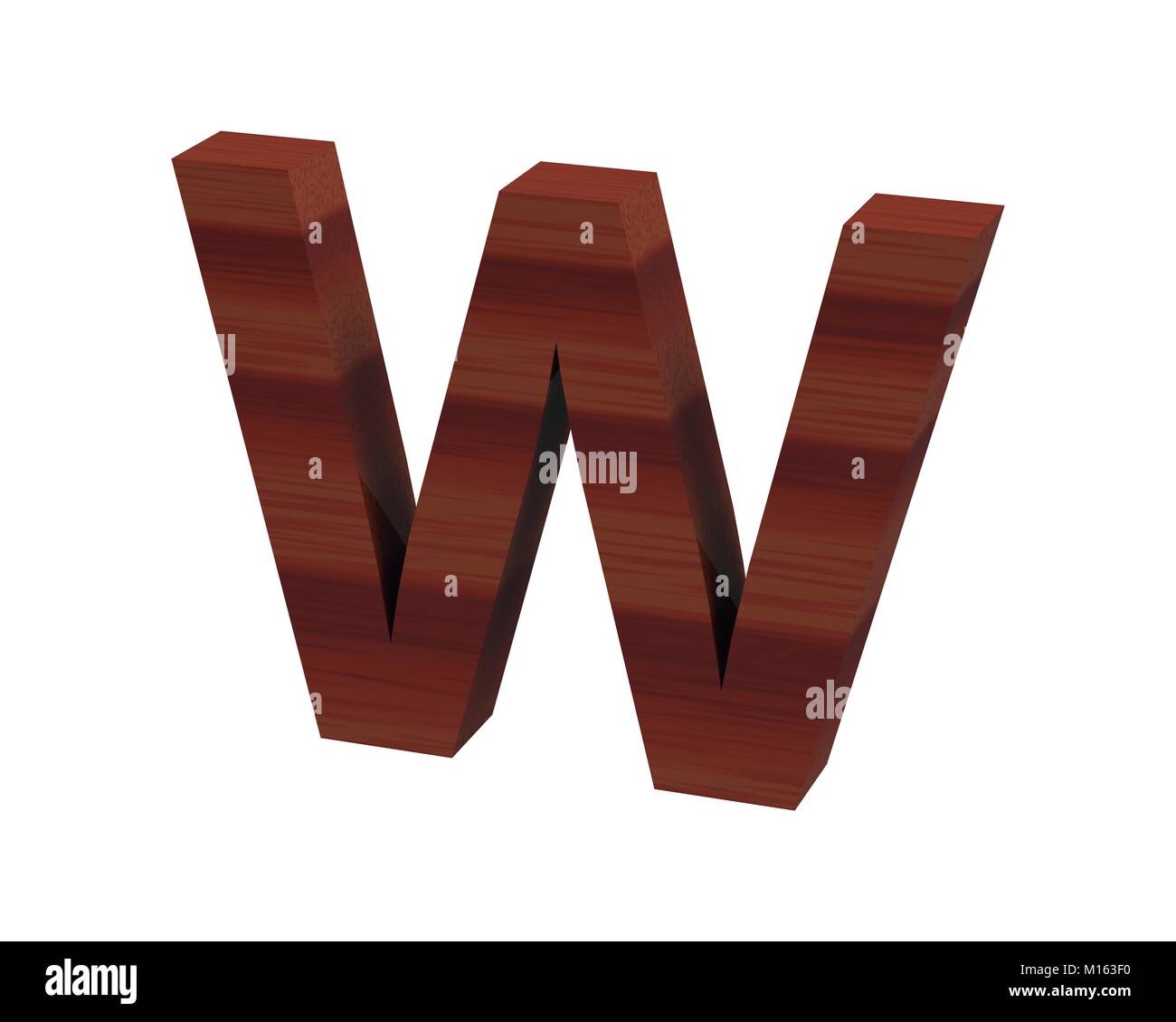 Font Polished rosewood capital W Stock Photo - Alamy