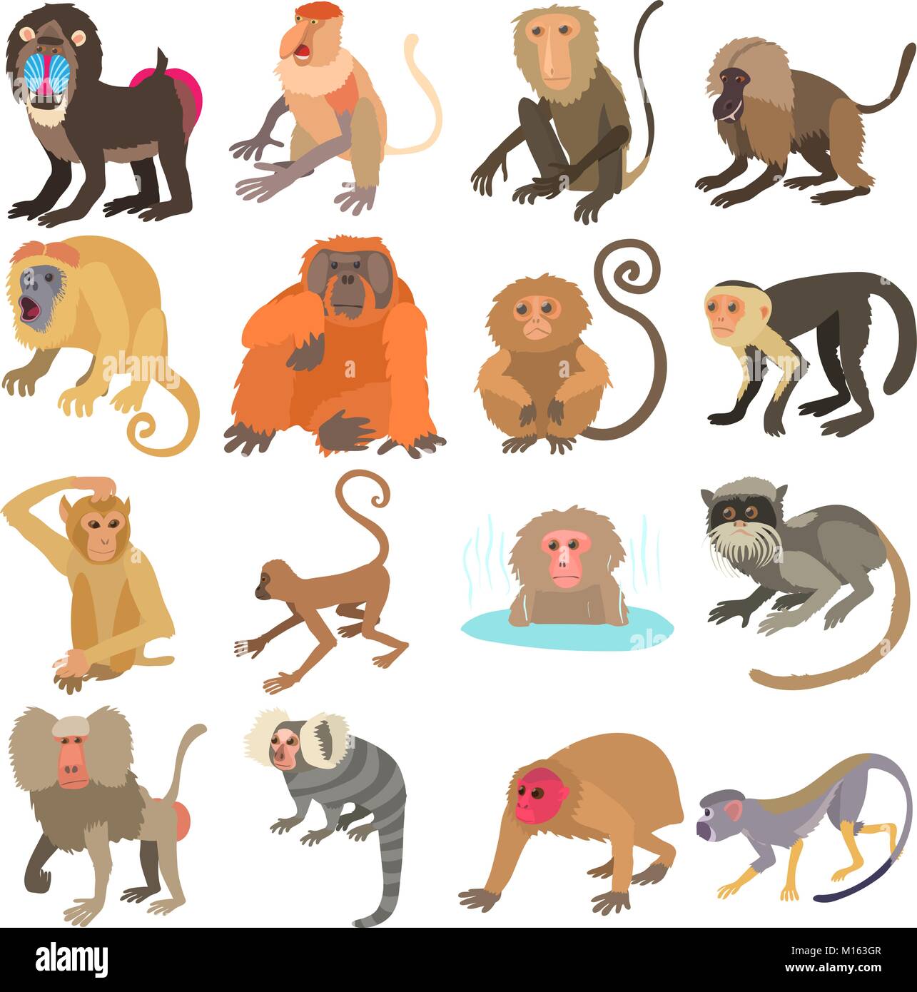 Monkeys types icons set, cartoon style Stock Vector Image & Art - Alamy Monkeys types icons set, cartoon style Stock Vector Image & Art - Alamy