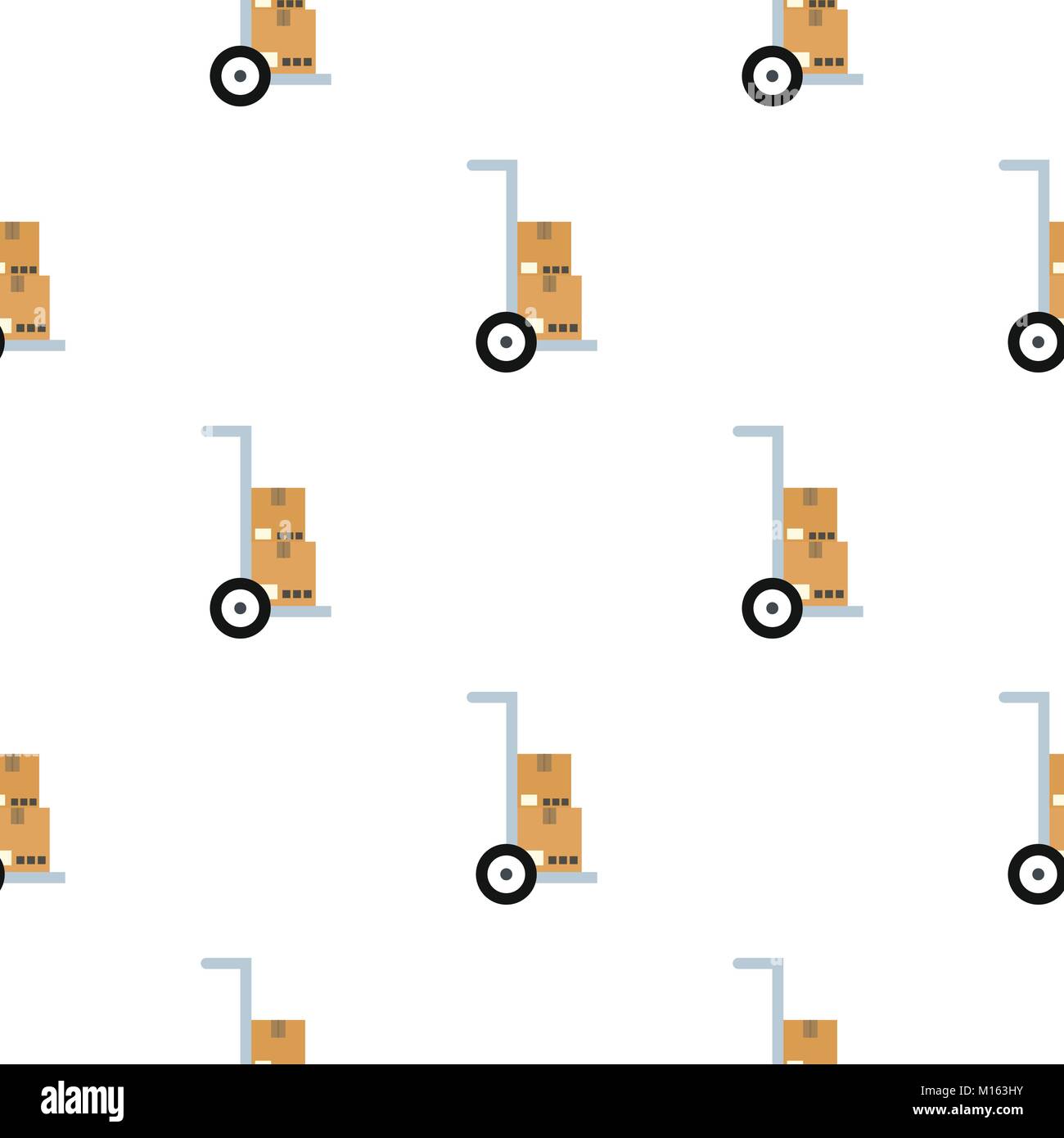 Hand truck with cardboard boxes pattern flat Stock Vector Image & Art ...