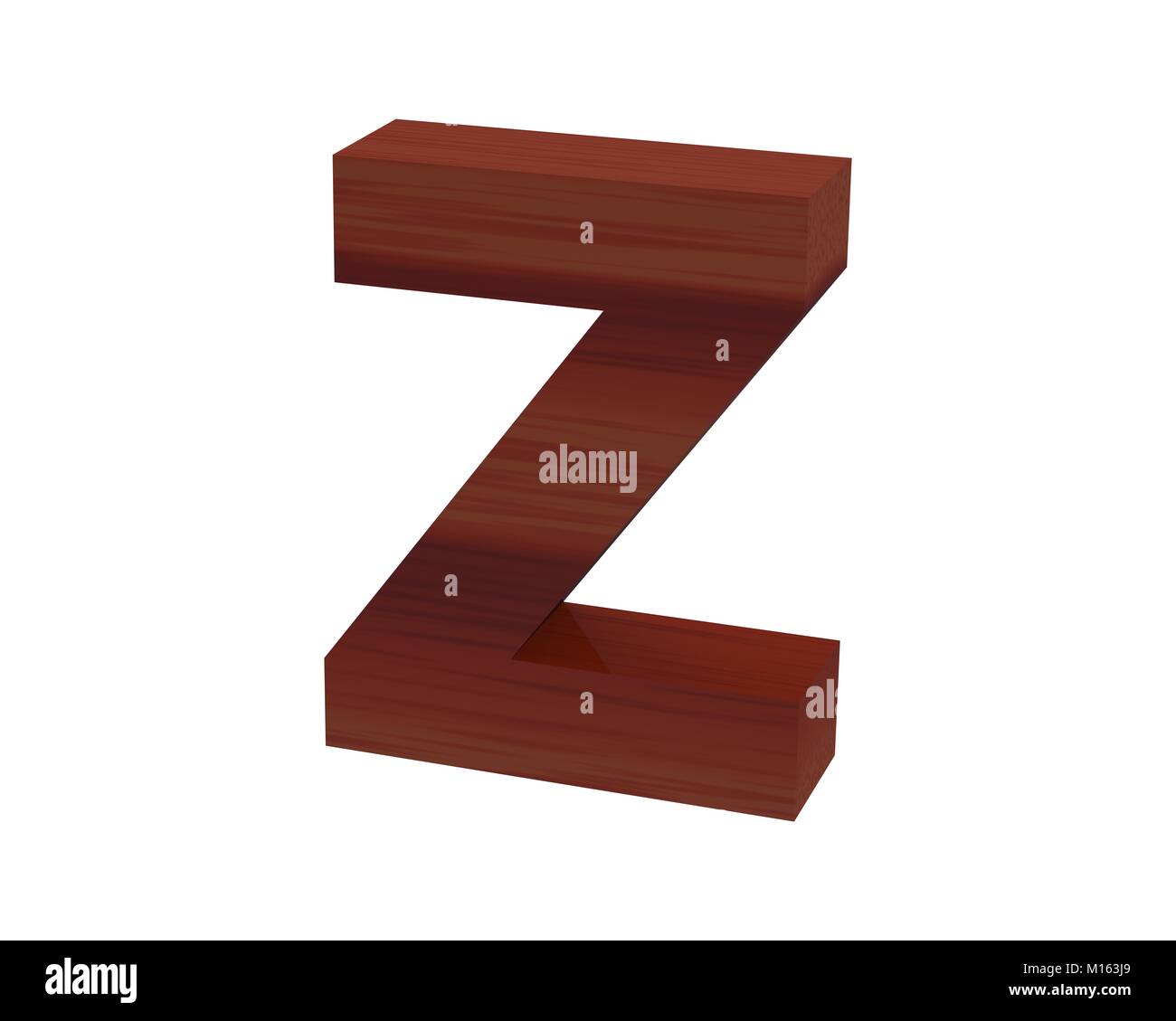 Font Polished rosewood lowercase z Stock Photo - Alamy