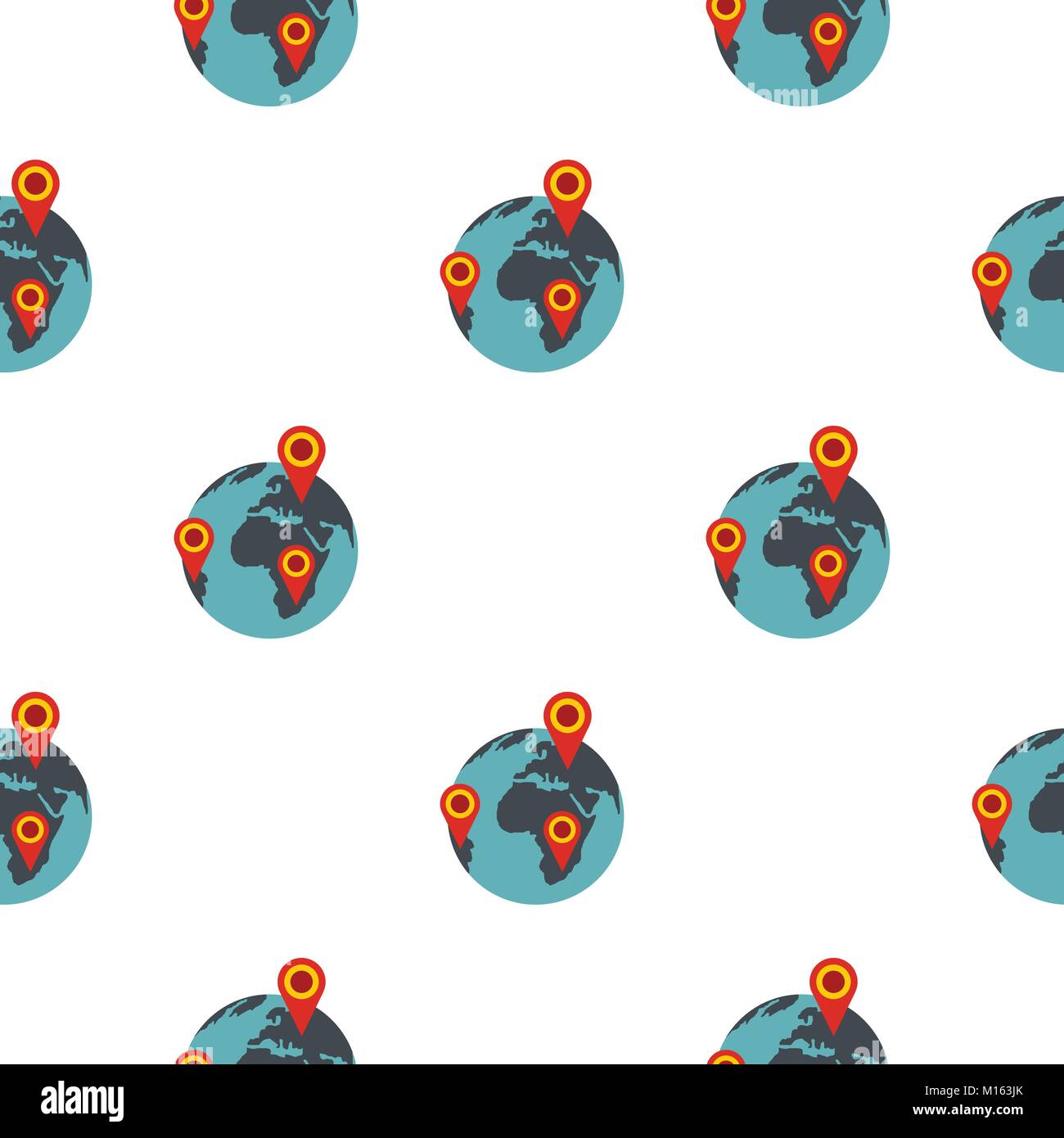 Globe earth with pointer marks pattern flat Stock Vector Image & Art ...