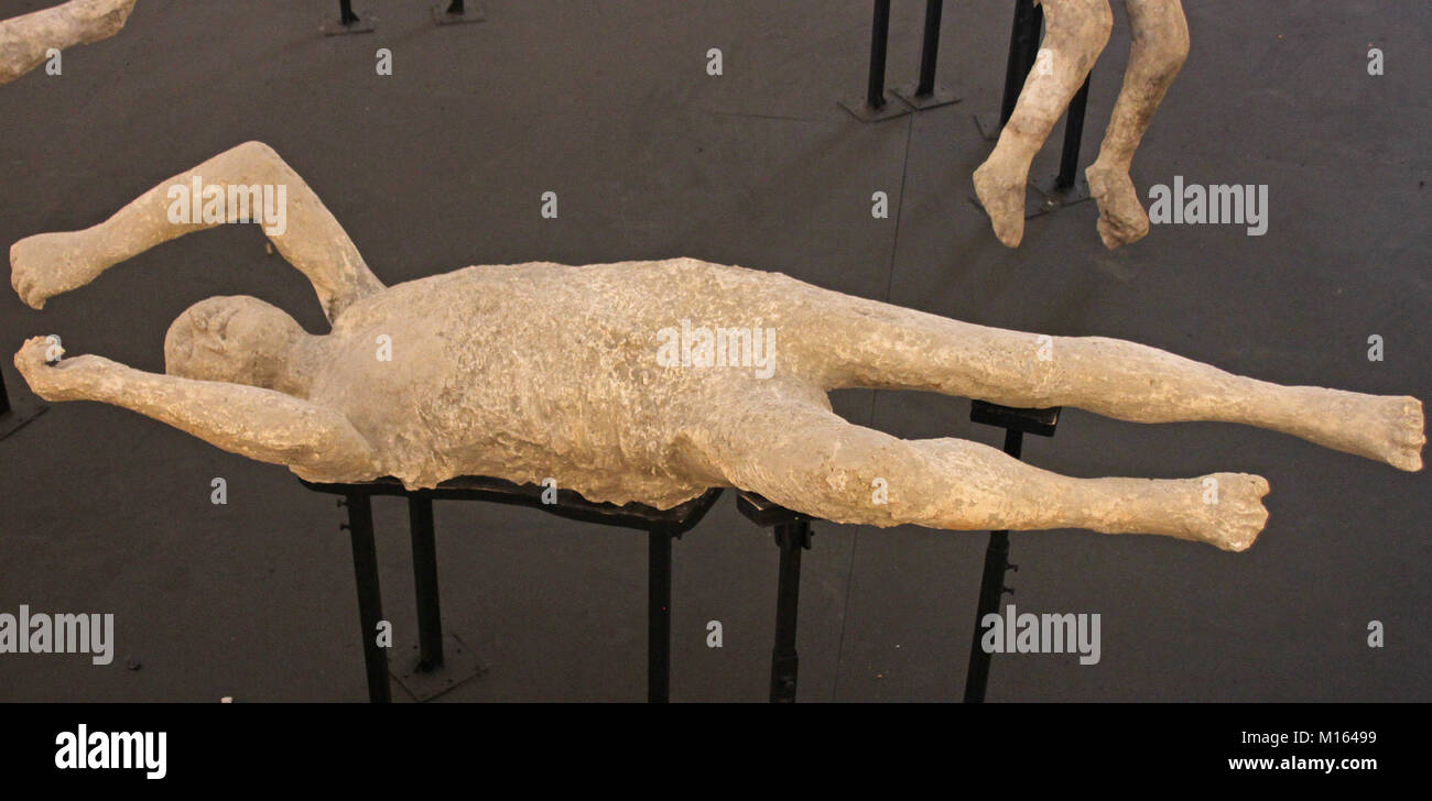 One of twenty cast preserved victims from the mount Vesuvius eruption ...