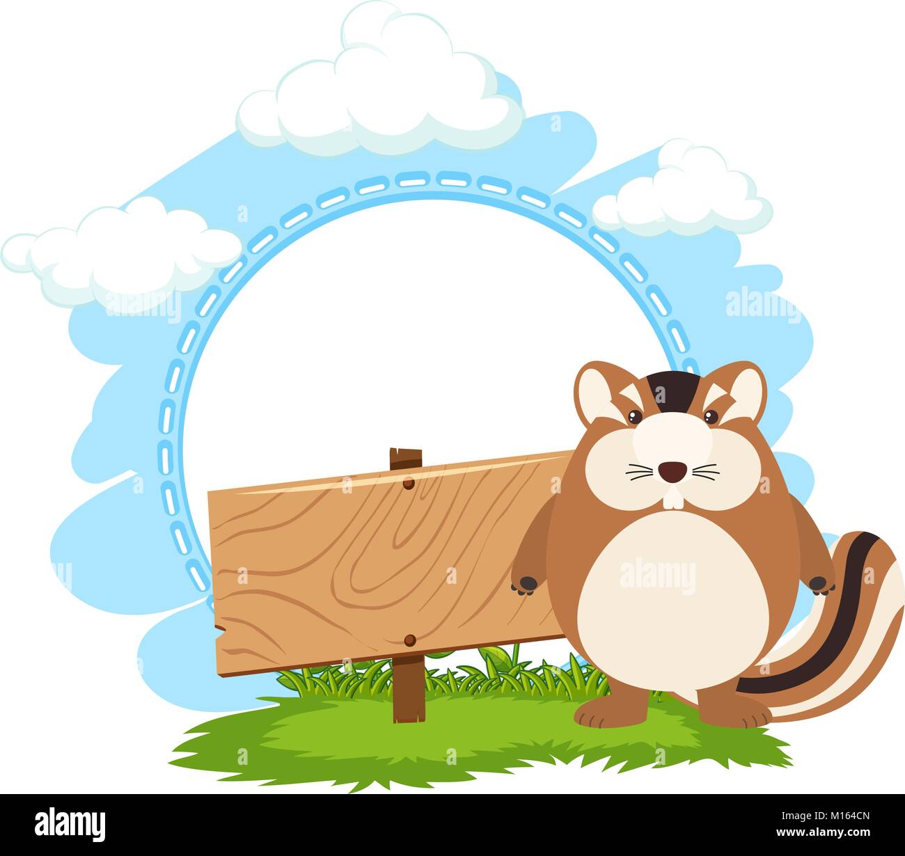 Wooden sign and chipmunk illustration Stock Vector Image & Art - Alamy
