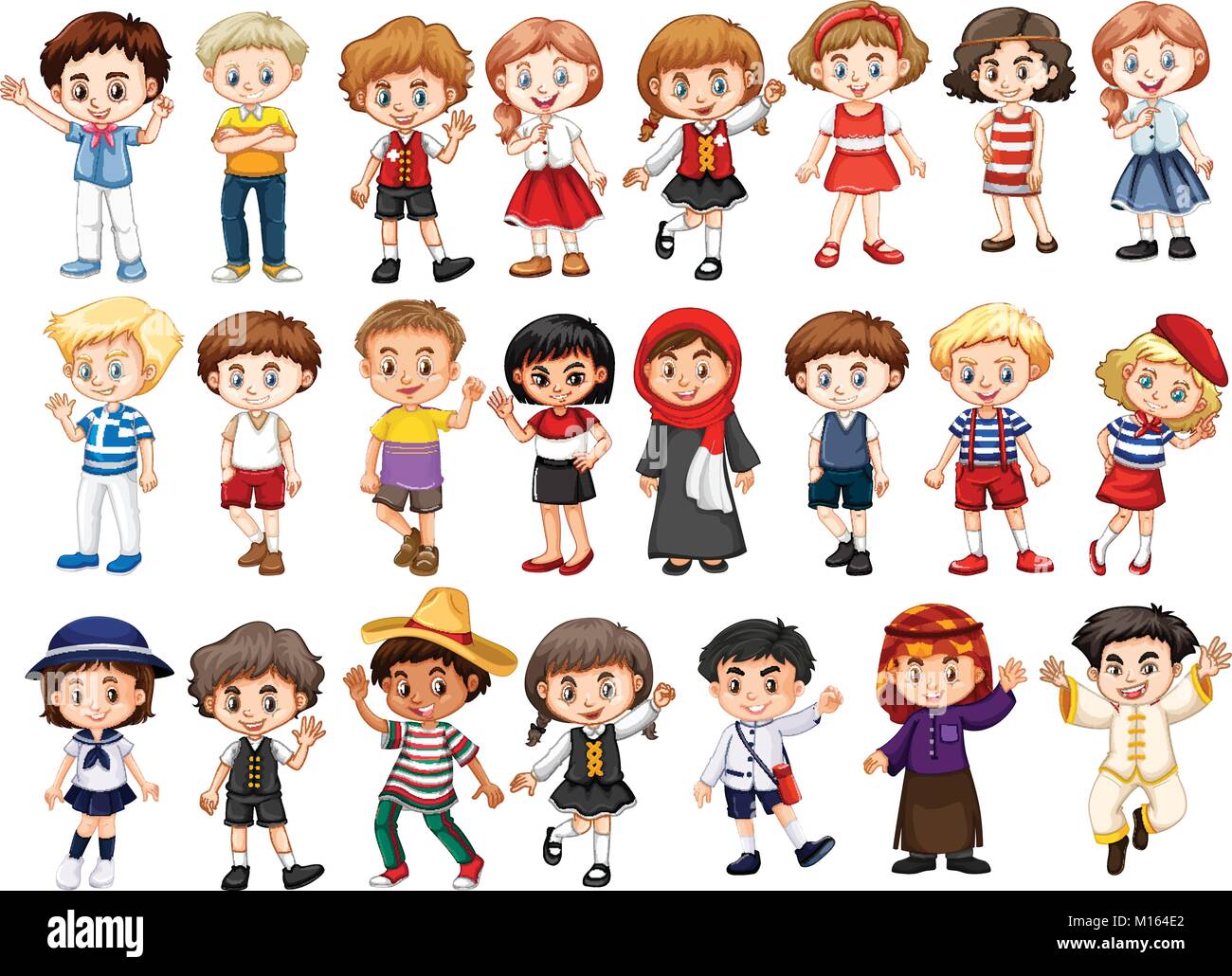 Different characters of boys and girls illustration Stock Vector Image ...