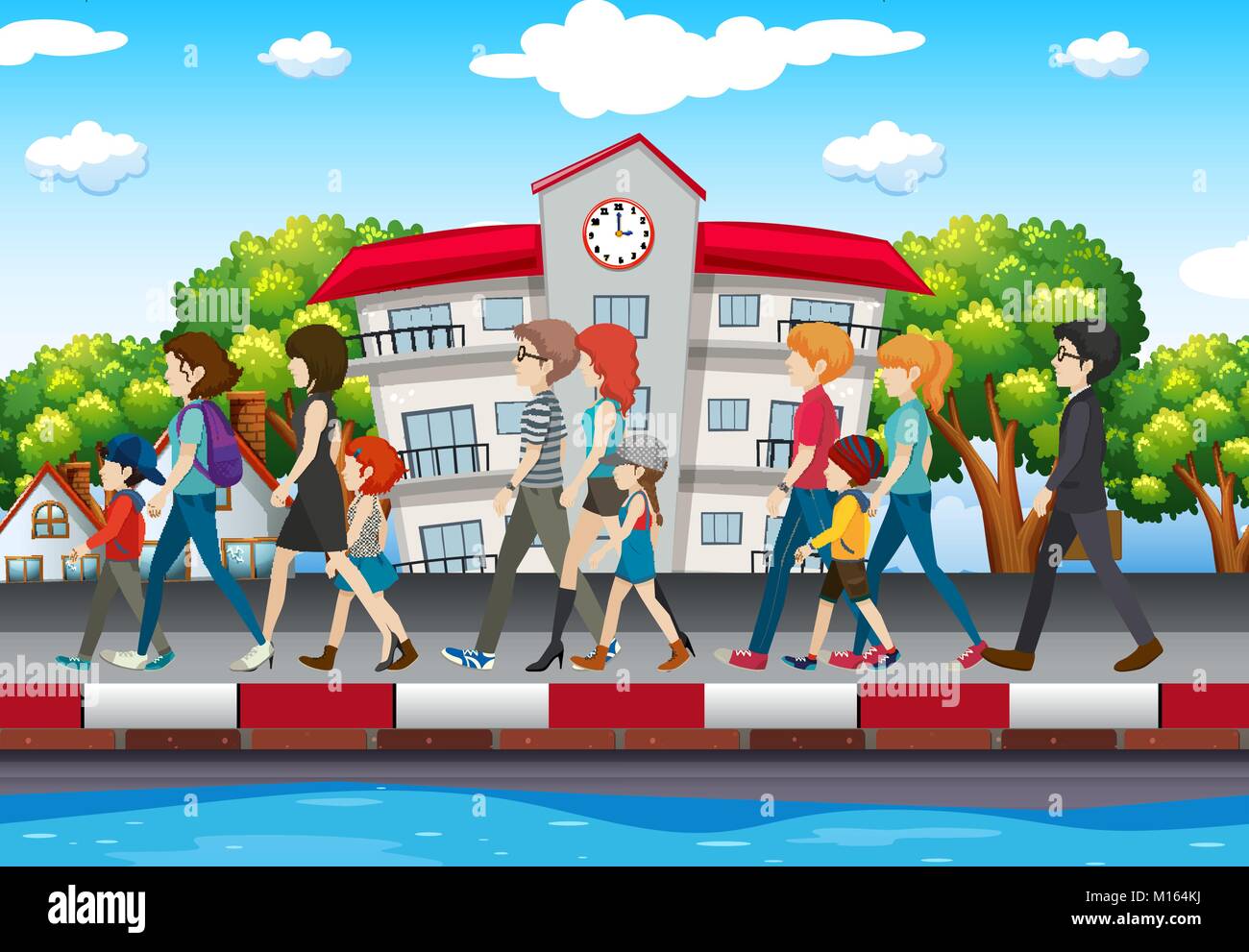 Man walking on pavement Stock Vector Images - Alamy