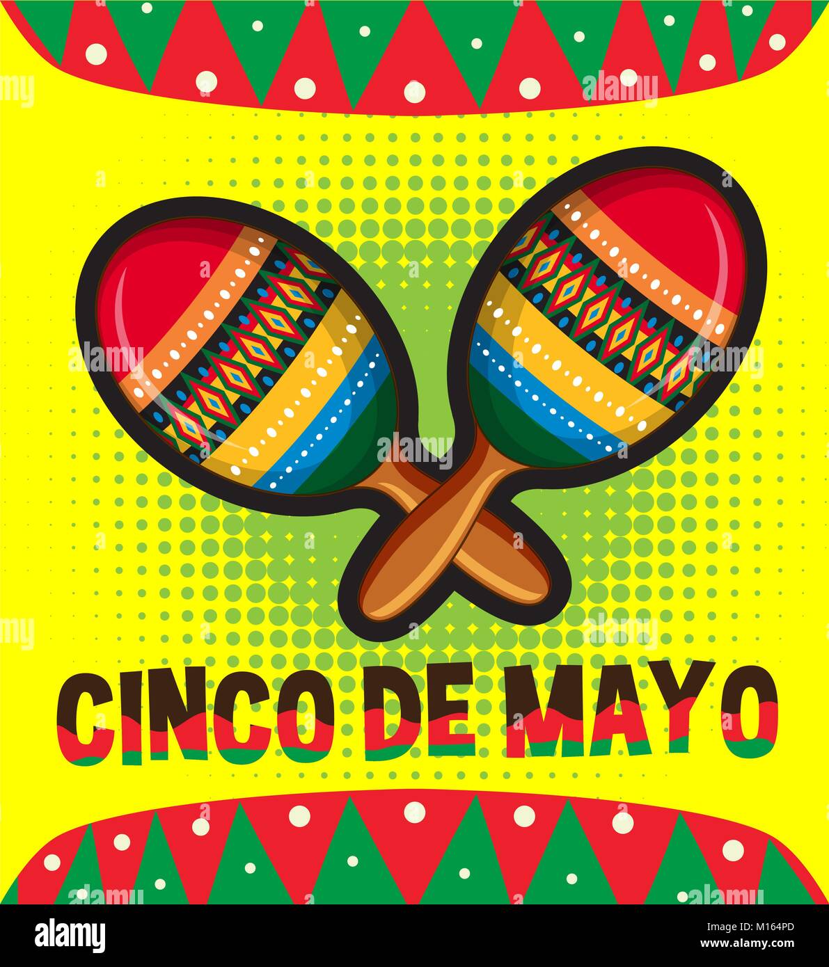 Cinco de Mayo card template with maracas illustration Stock Vector ...