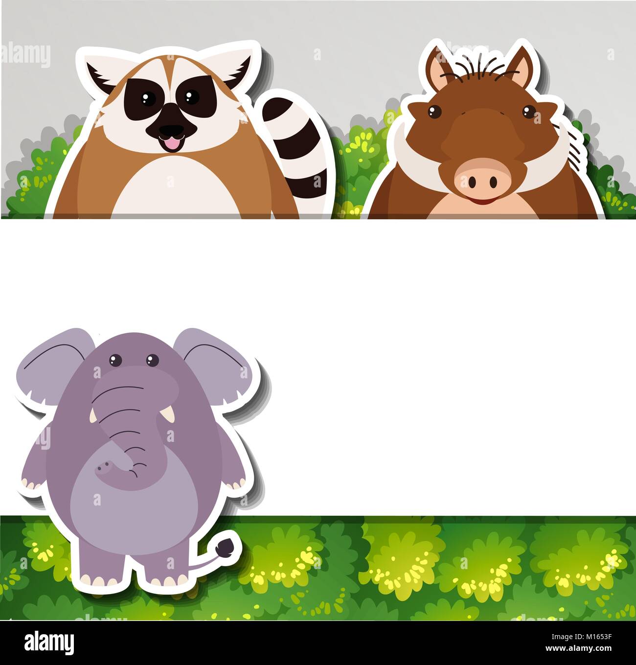 Banner template with cute animals illustration Stock Vector Image & Art ...