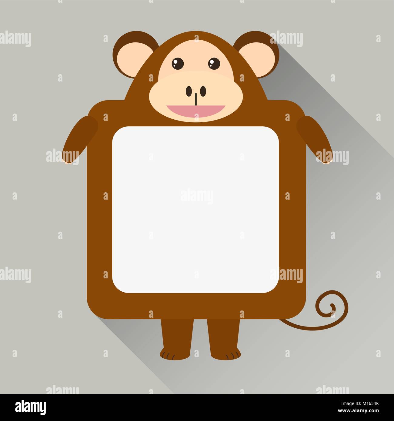 Note template with monkey character illustration Stock Vector Image ...