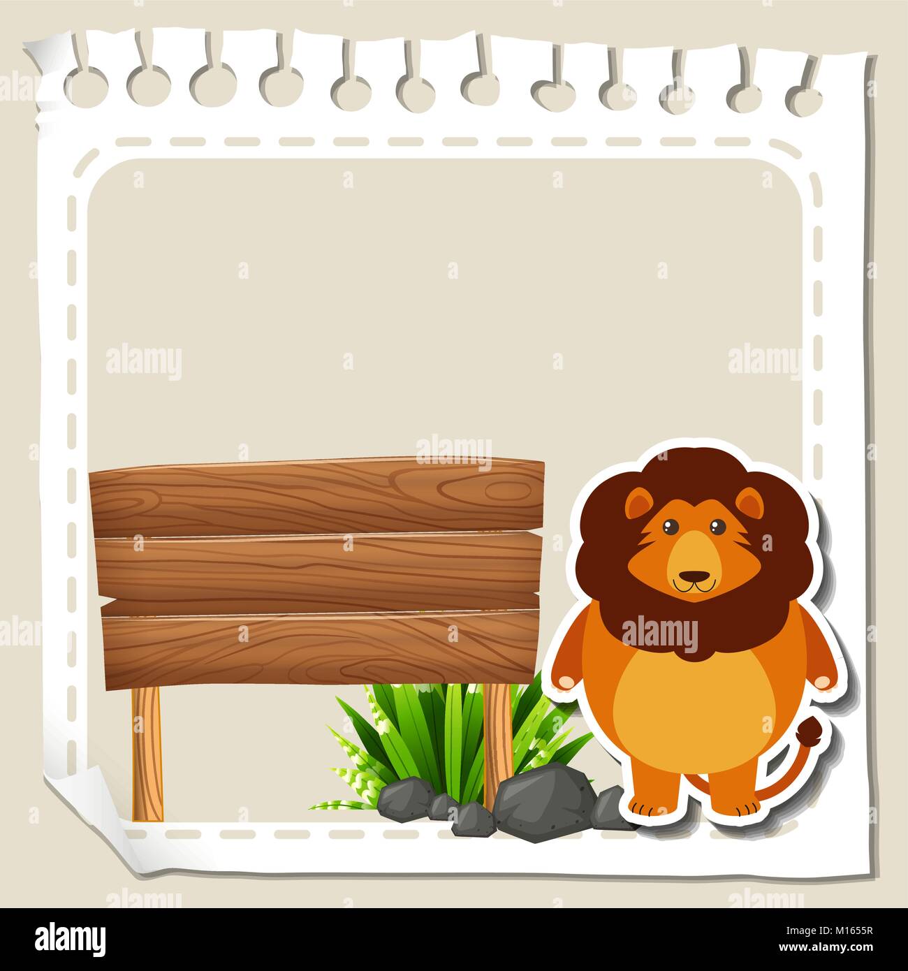 Paper template with lion illustration Stock Vector Image & Art - Alamy