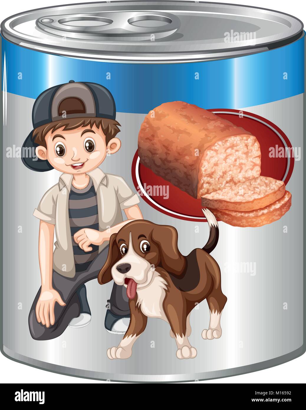 Dog food tin can Stock Vector Images - Alamy