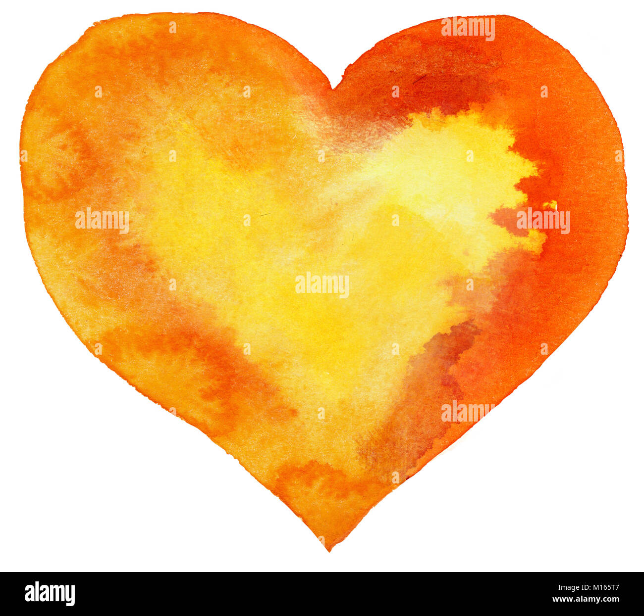 watercolor heart with light and shade, painted by hand Stock Photo - Alamy