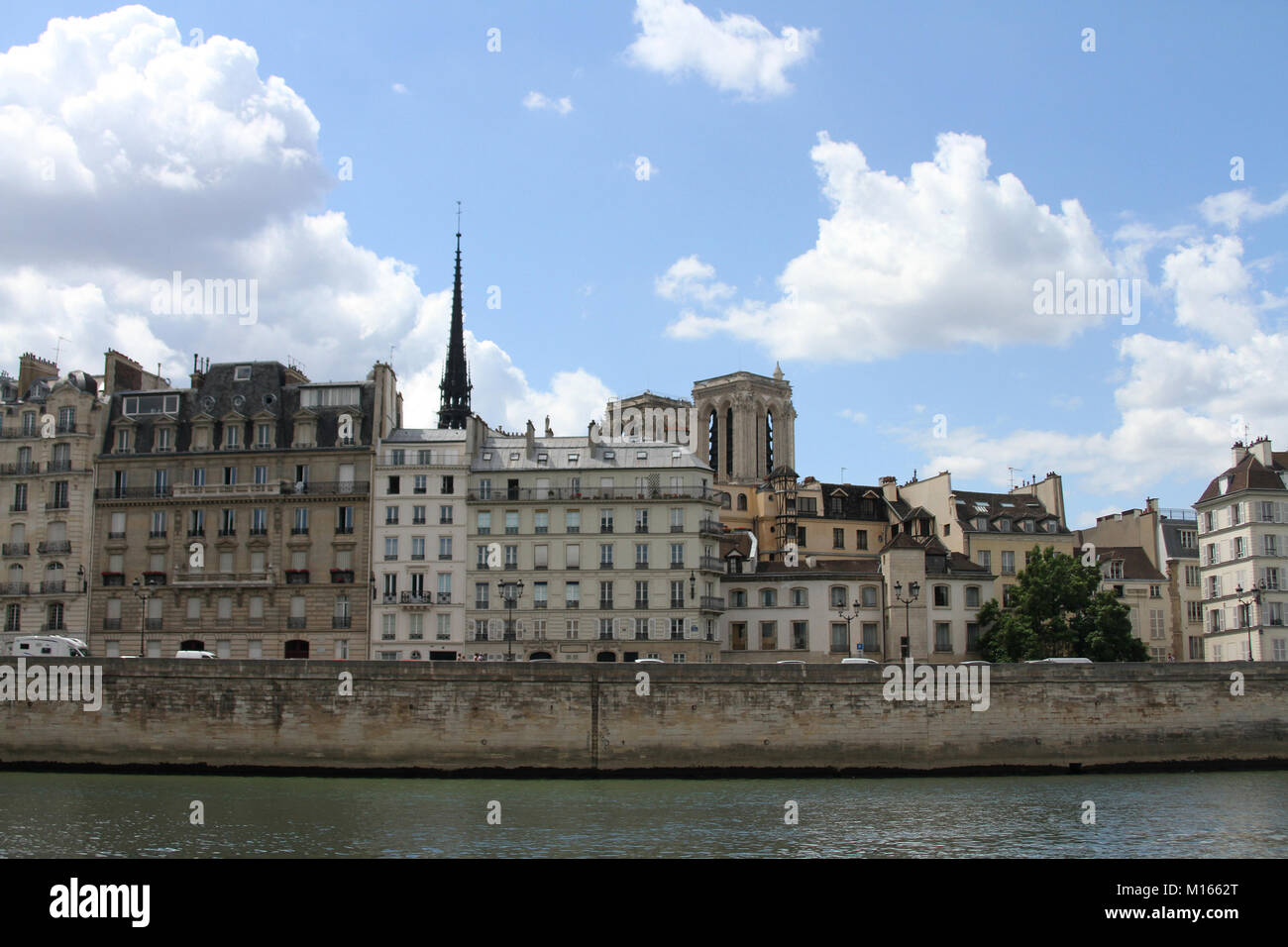 Apartment buildings along the Seine River, Paris, France Stock Photo ...
