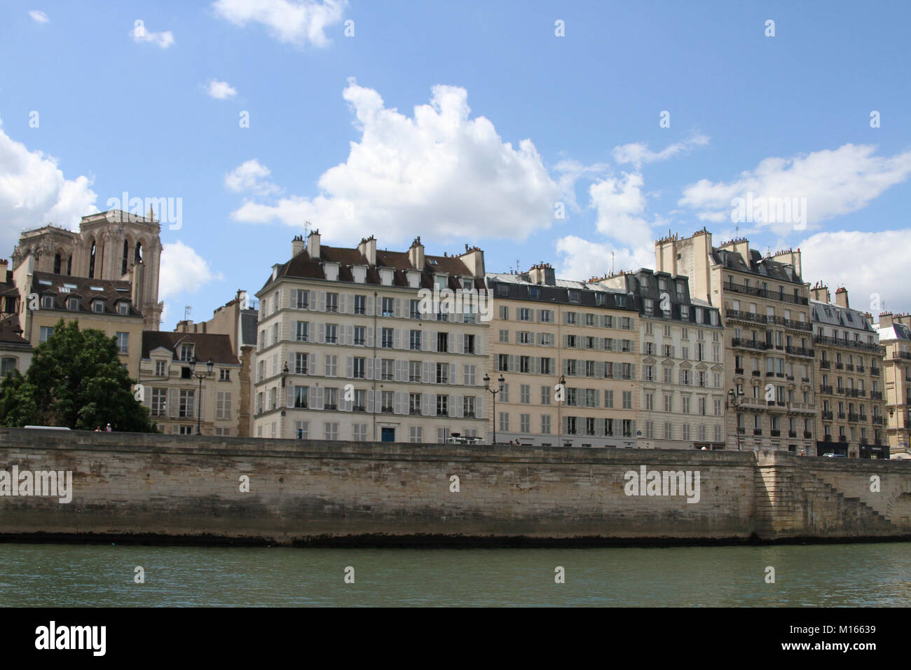 Apartment buildings along the Seine River, Paris, France Stock Photo ...