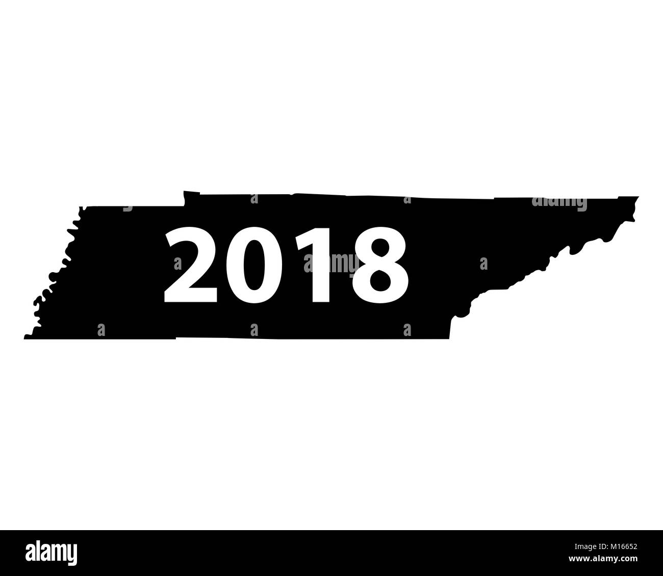 Map of Tennessee 2018 Stock Photo - Alamy
