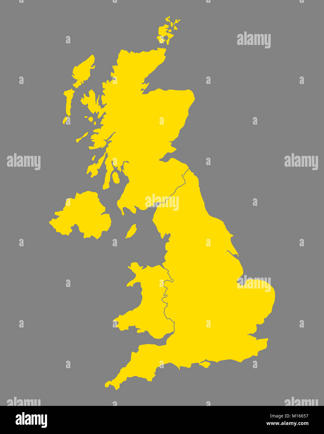 Map of britain and ireland grey hi-res stock photography and images - Alamy