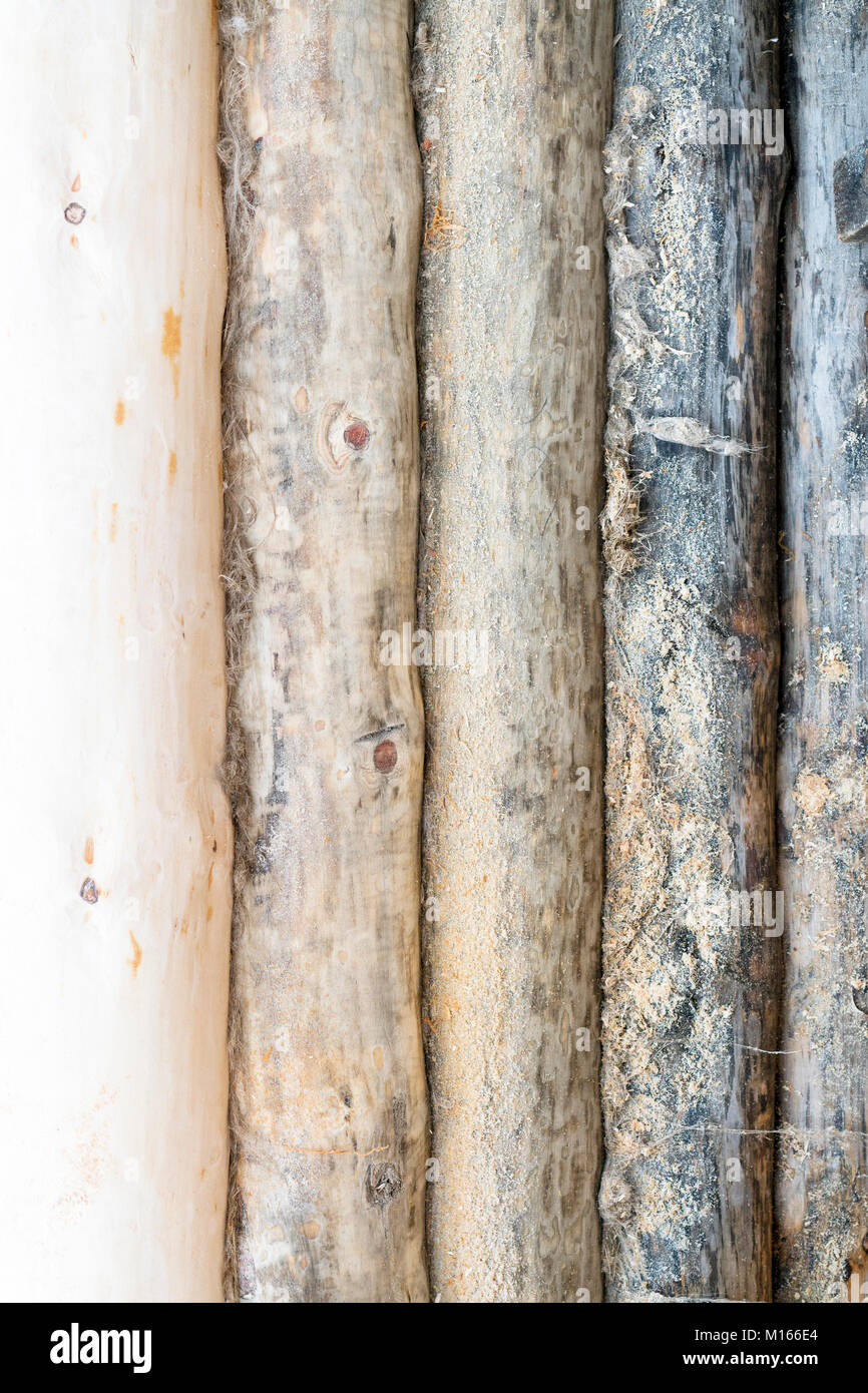 fence. Fencing from the Great Wooden Logs Stock Photo - Alamy