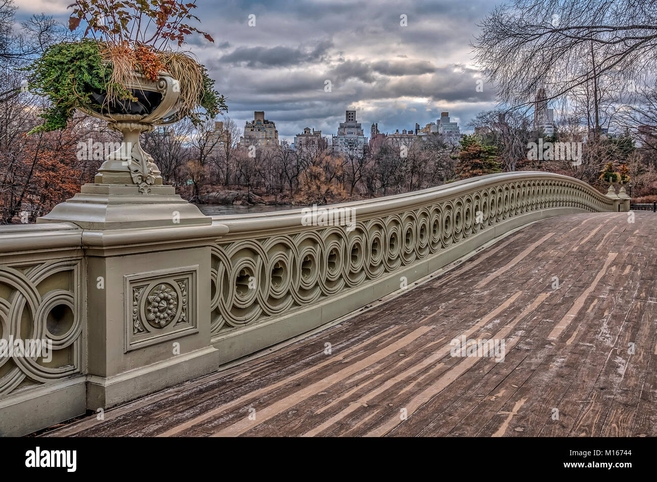 The Bow Bridge is a cast iron bridge located in Central Park, New York ...