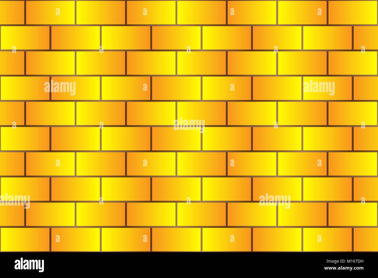 Yellow bricks - vector pattern, Brick wall - yellow background Stock ...