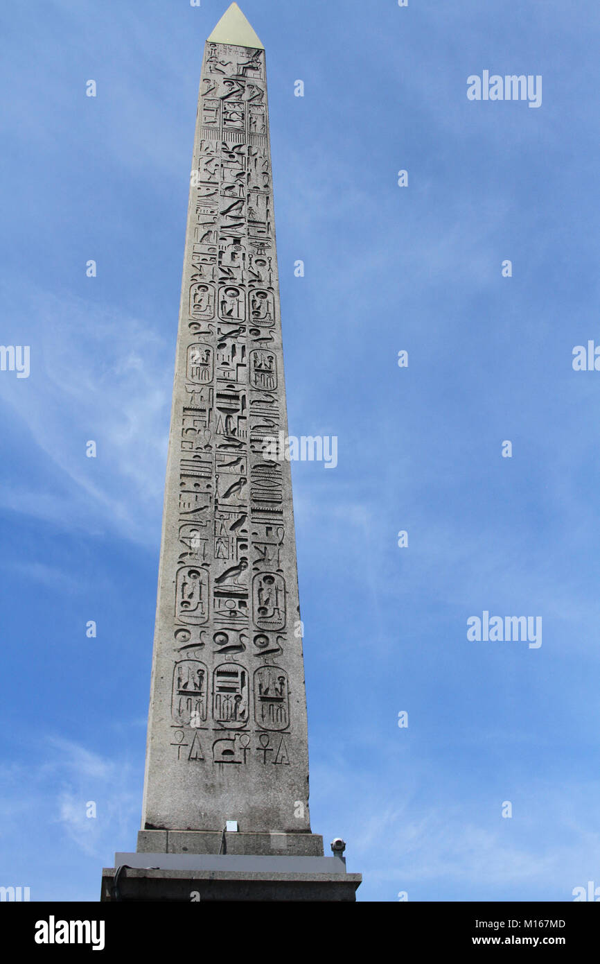 The Obelisk of Luxor at the center of the Place de la Concorde, Paris ...