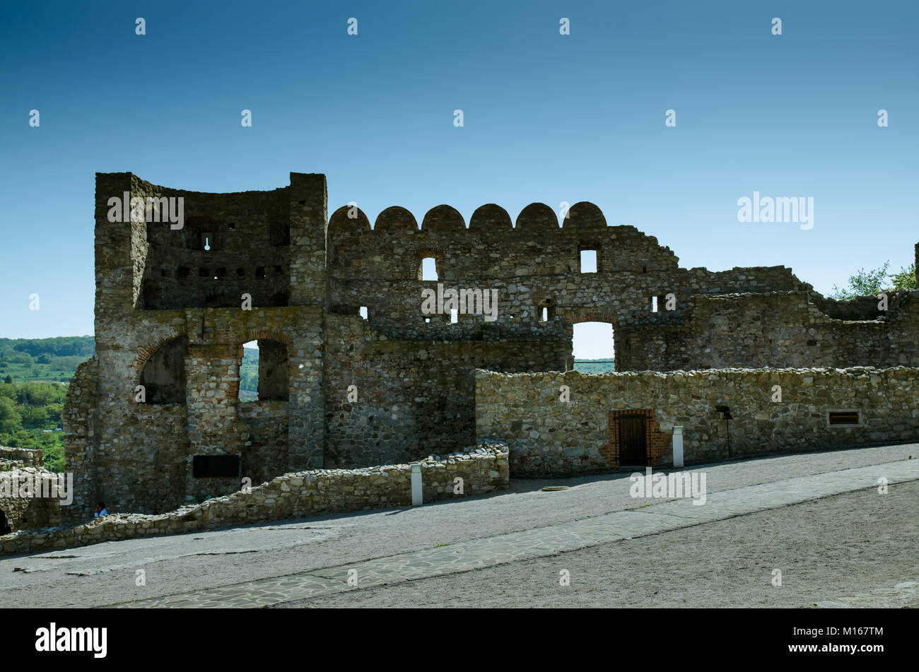 old ruined castle image background Stock Photo - Alamy